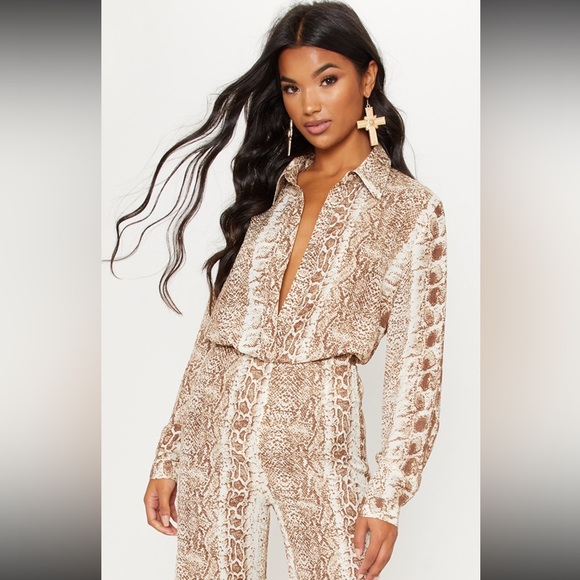 PrettyLittleThing | Tops | Snake Print Outfit Set | Poshmark